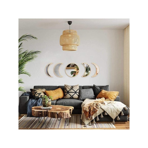 WILA | Accents | 5 Piece Set Moon Shaped Mirror Boho Home Decor | Poshmark